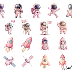 45 Pink Space Clipart – Transparent PNG – Commercial Use – Instant ...