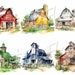 Farmhouse Barn Clip Art Bundle 35 JPG Designs Watercolor Country Artsy ...