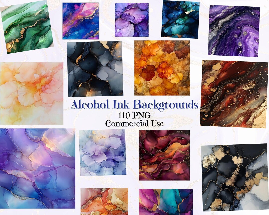 110 Alcohol Ink Backgrounds – High-resolution PNG – Abstract Ink ...