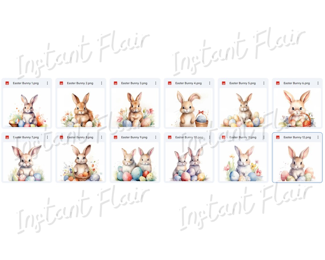 Easter Bunny Watercolor Clip Art Bundle, PNG Designs, Decorative Images ...