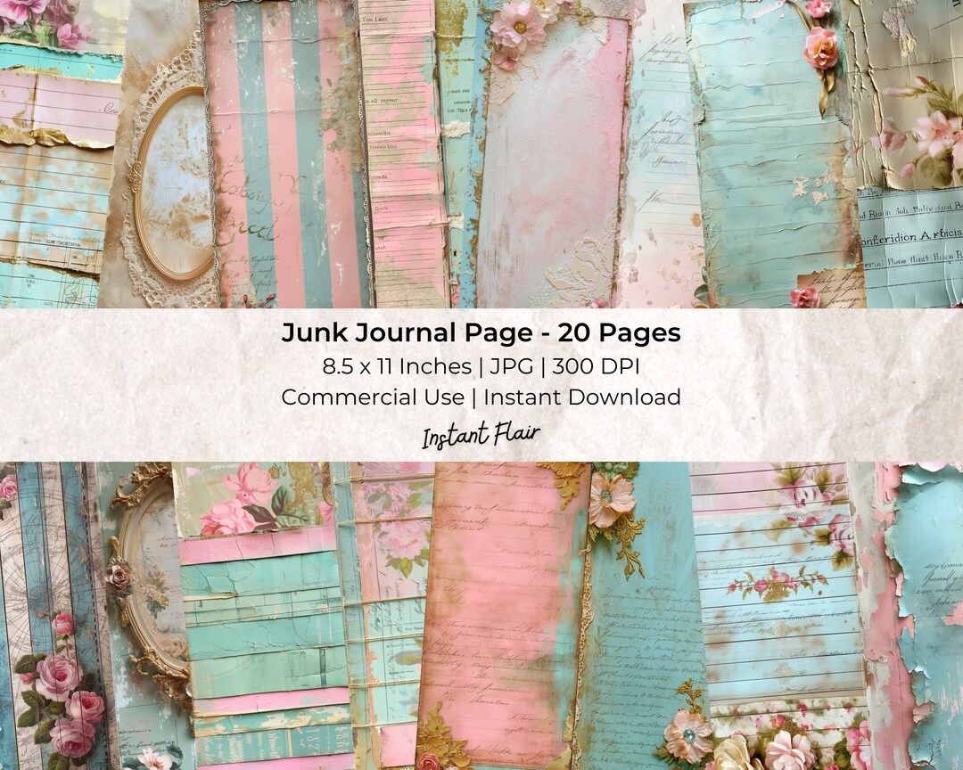 Tattered Ledgers Paper: Digital Download | Digital Kit | Tall Skinny ...