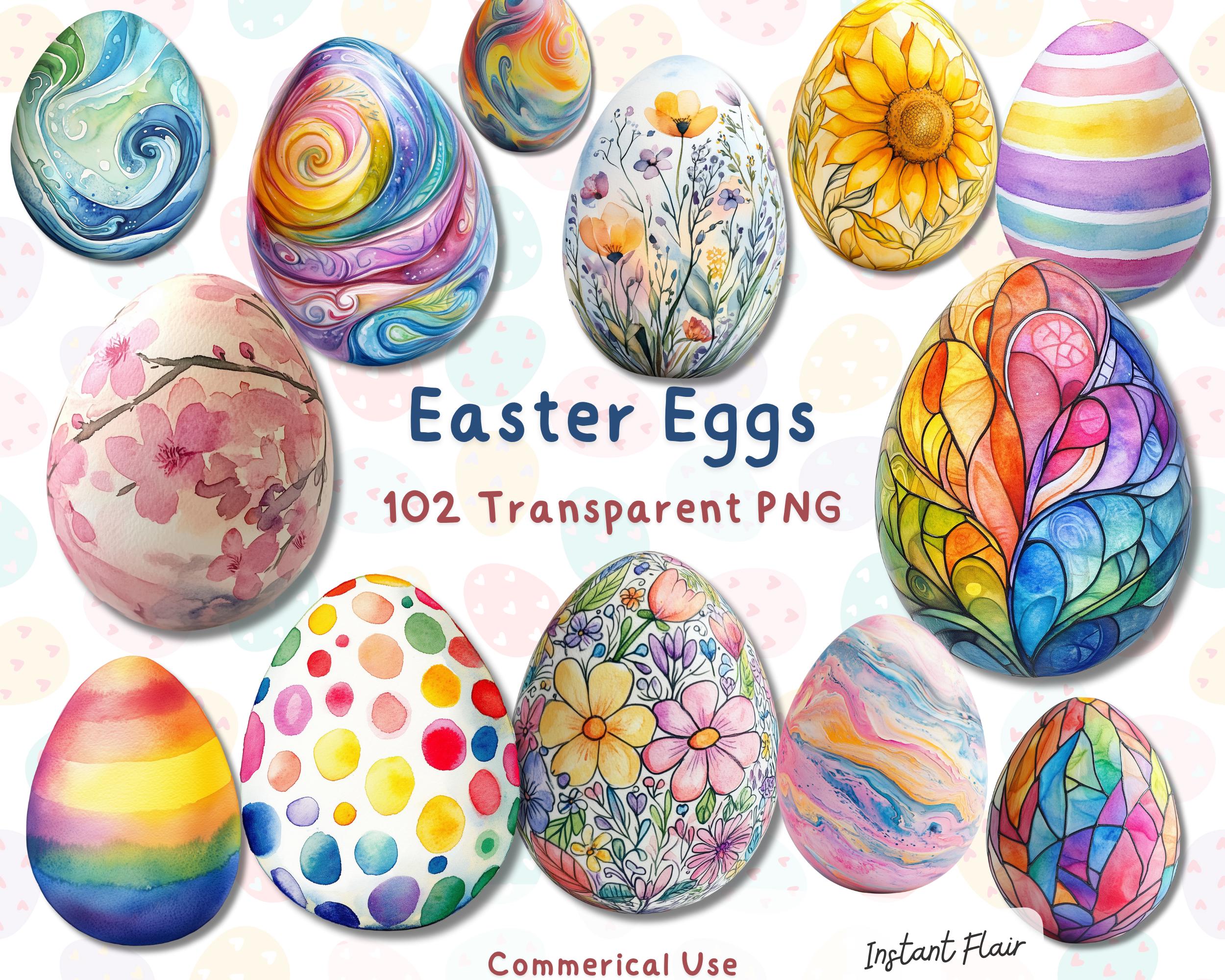Easter Egg Clipart Bundle, Spring PNG Graphics (digital Download) - Etsy