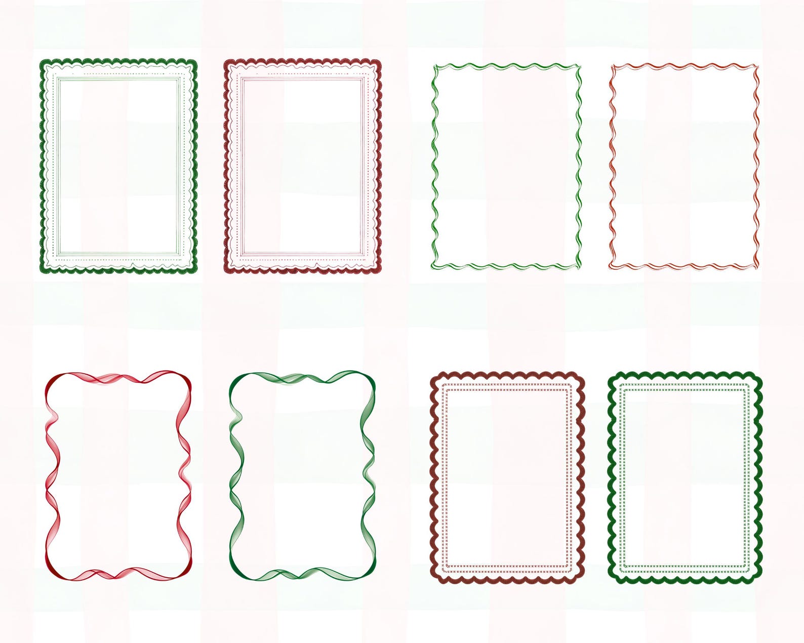 Christmas Frames Clipart Bundle | Red and Green Holiday Borders ...