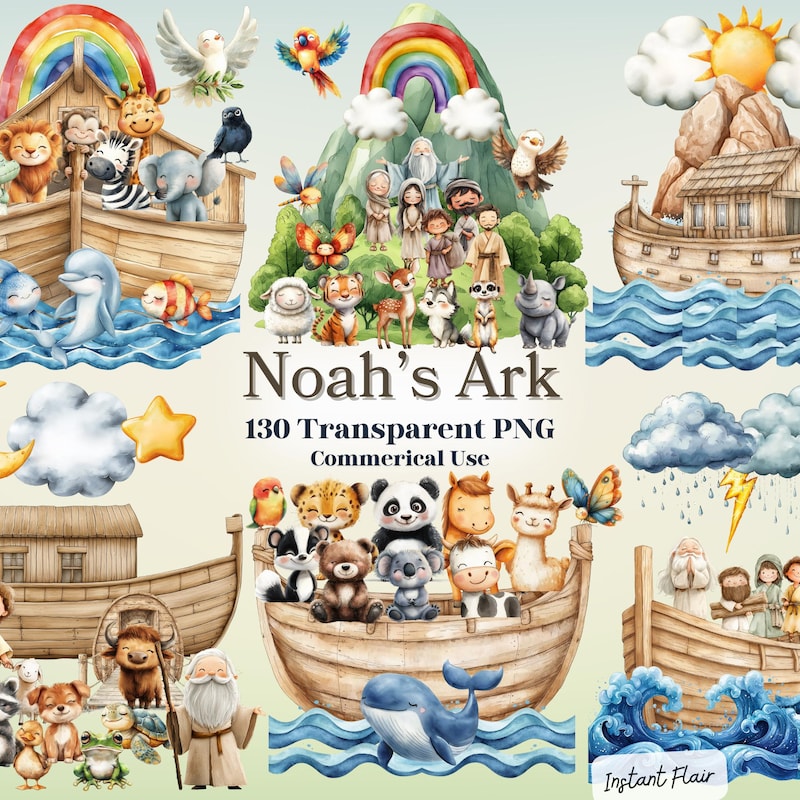 Noahs Ark Clipart - Etsy