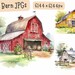 Farmhouse Barn Clip Art Bundle 35 JPG Designs Watercolor Country Artsy ...