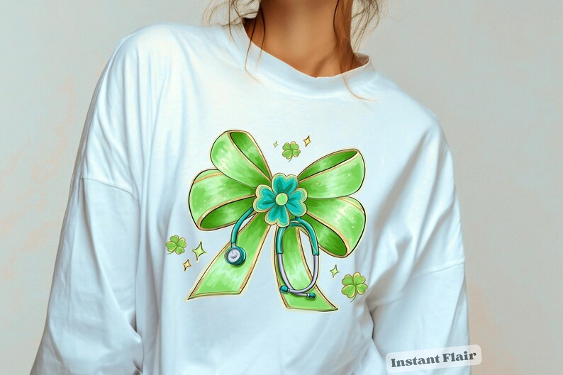 St Patrick's Day Nurse Shamrock Stethoscope PNG | Holiday Clipart ...