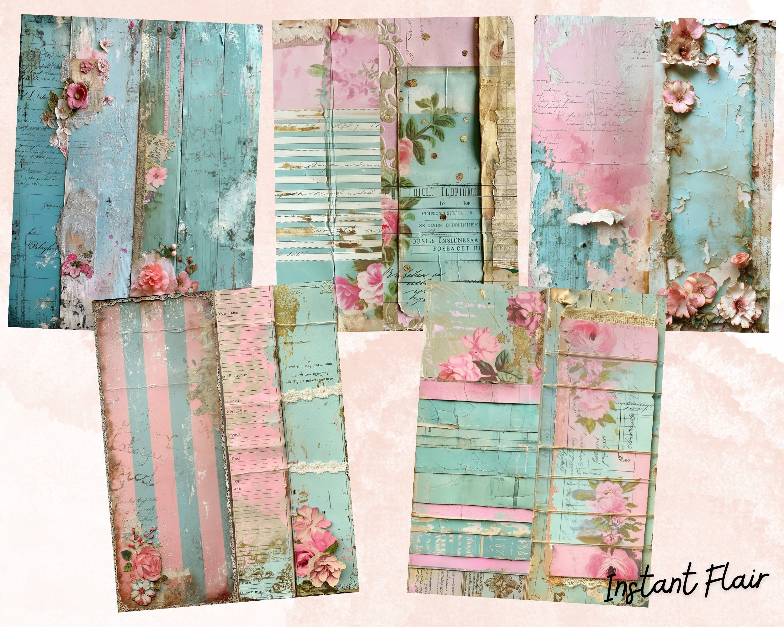 Tattered Ledgers Paper: Digital Download Digital Kit Tall Skinny ...