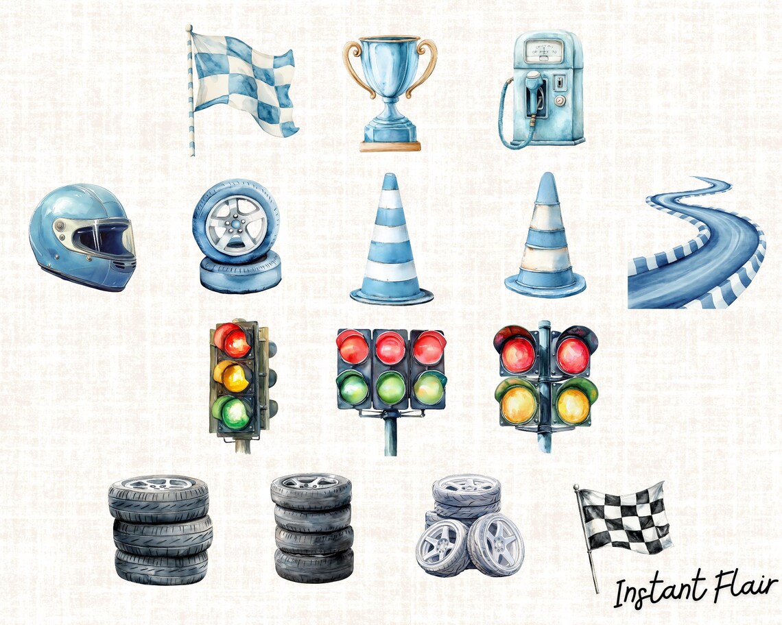50 Racecar Clipart – Racing PNG Bundle – Digital Download – Commercial ...