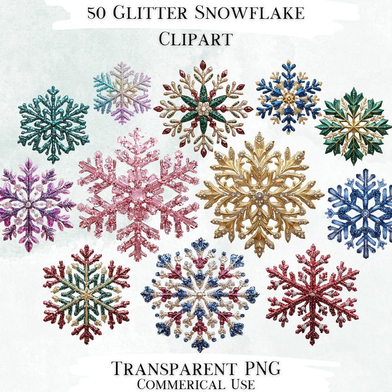 Snowflake Clip Art - Etsy