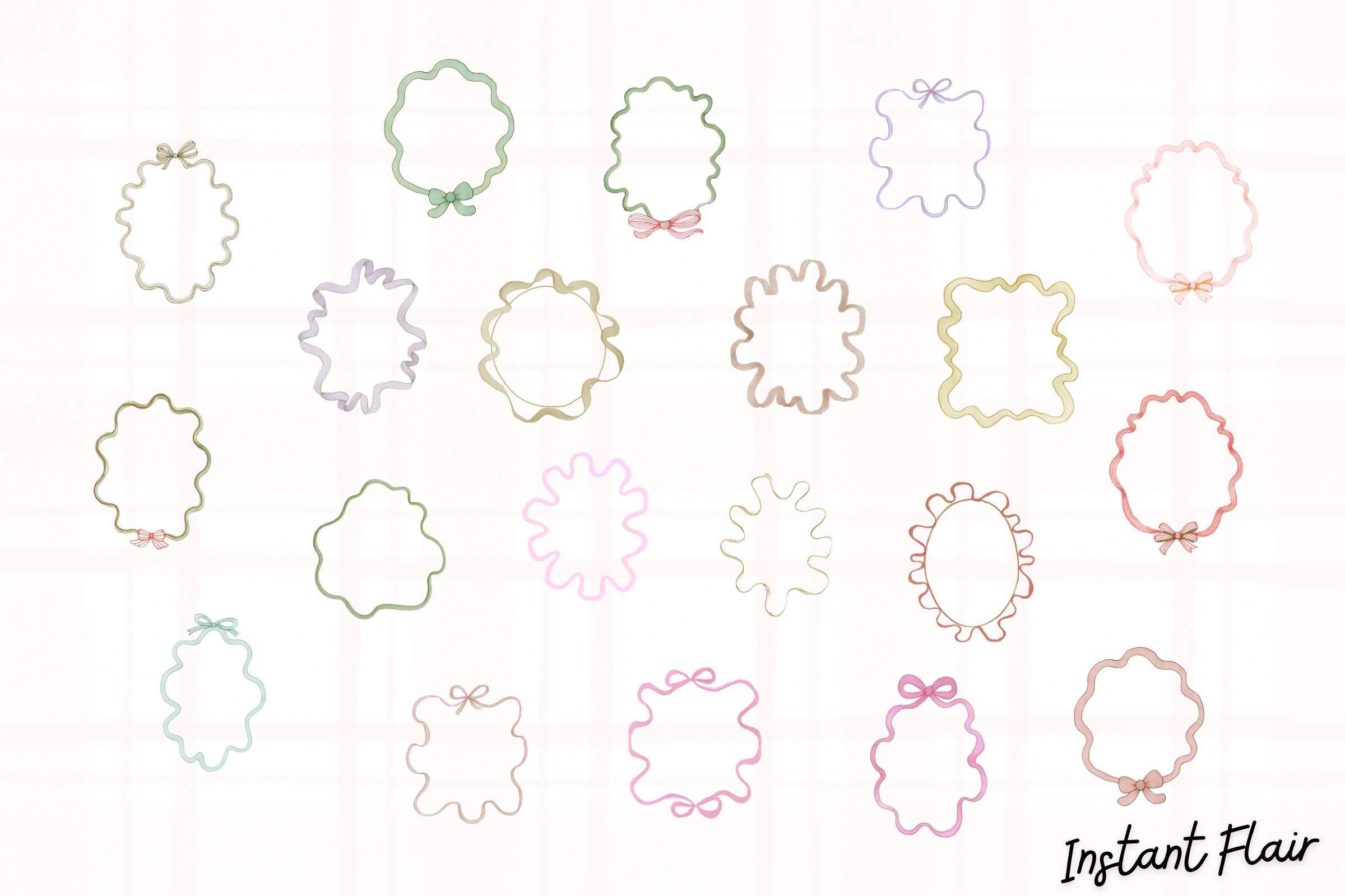 Whimsy Charm Frames Clipart Bundle, Pastel Decorative PNG Frames ...