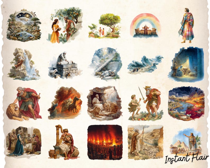 75 Bible Story Clipart – Christian PNG Bundle for Kids Crafts, Lessons ...
