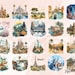 Travel Clipart Bundle, World Landmarks, PNG Graphics (digital Download ...