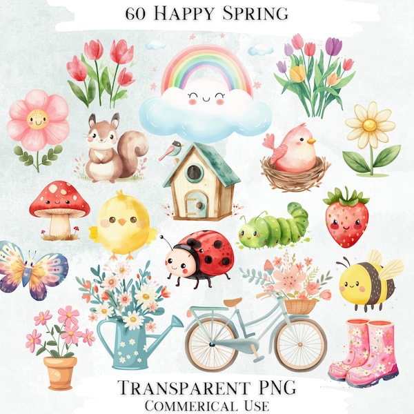 Spring Clip Art - Etsy