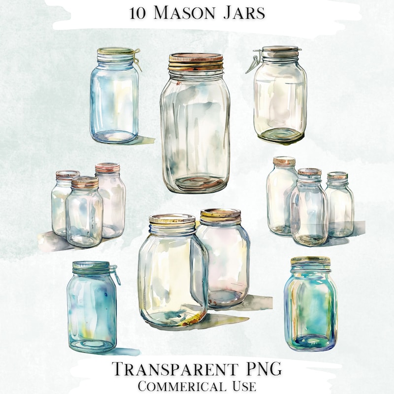 Mason Jar Clip Art - Etsy