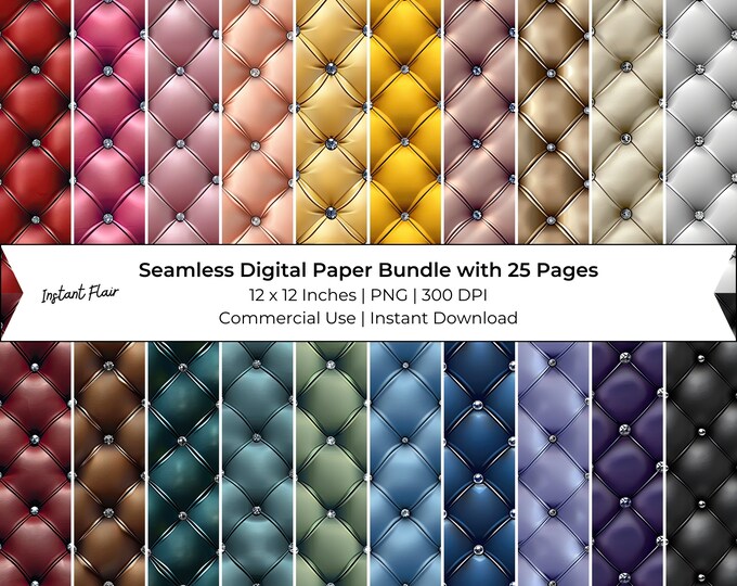 Blue Diamond Tufted Digital Paper – Seamless Luxury Backgrounds ...
