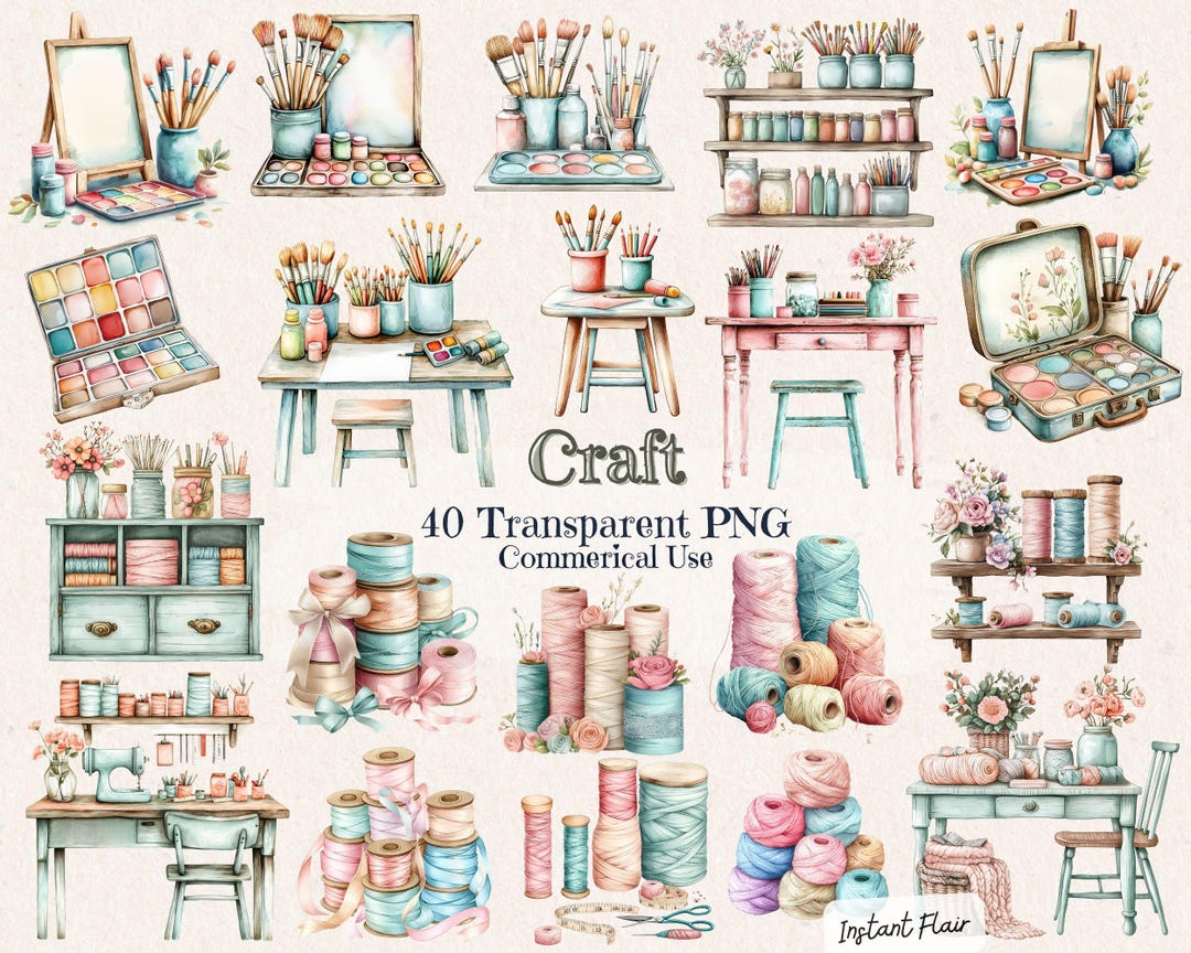 40 Craft Clipart – Transparent PNG – Commercial Use – Instant Download ...