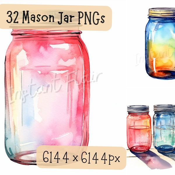 Mason Jar Clip Art - Etsy
