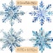 Snowflake Watercolor Clip Art Bundle, PNG Designs, Decorative Images ...