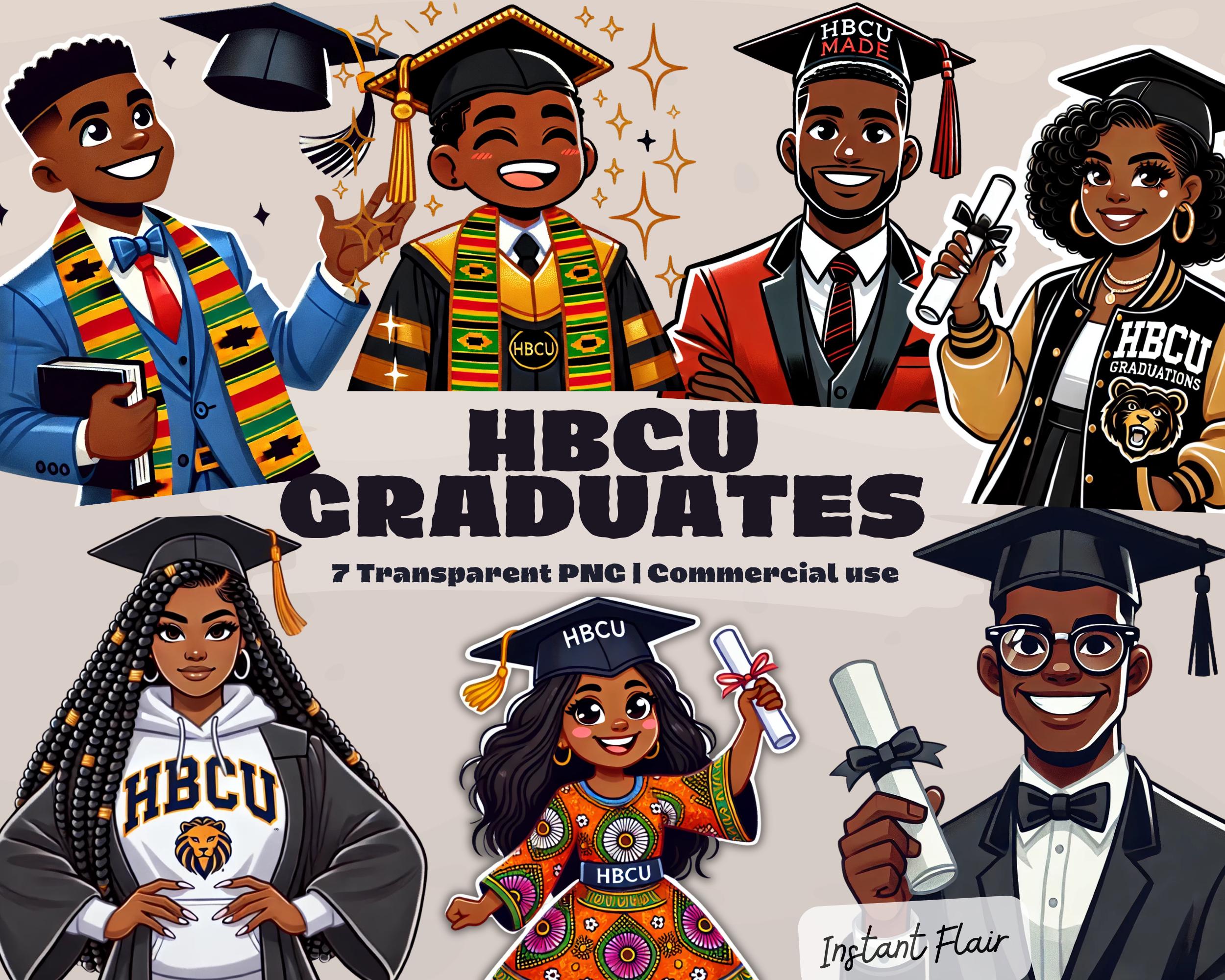 7 HBCU Grad Clipart – Watercolor Style – Transparent PNG – Commercial ...