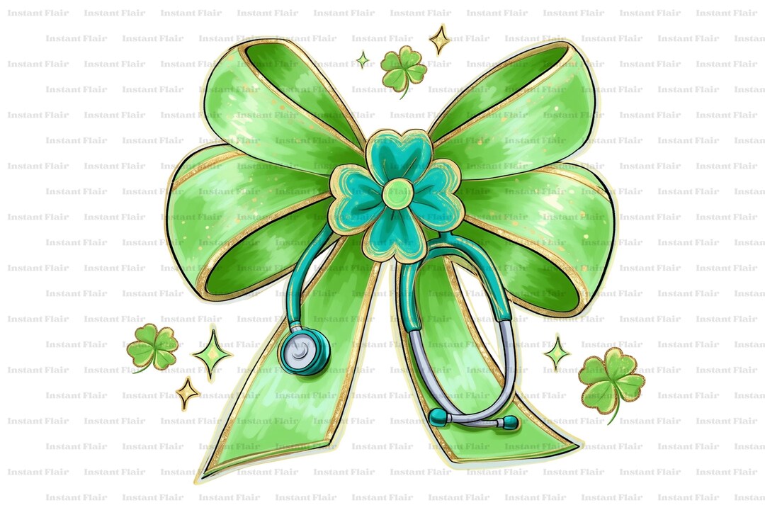 St Patrick's Day Nurse Shamrock Stethoscope PNG | Holiday Clipart ...