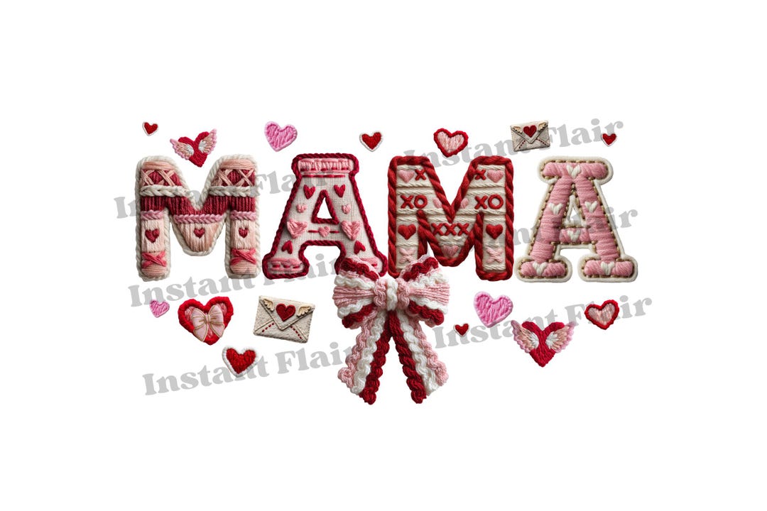 Mama Patchwork PNG | Quilted Mama Clipart | Valentine Mama Heart Design ...