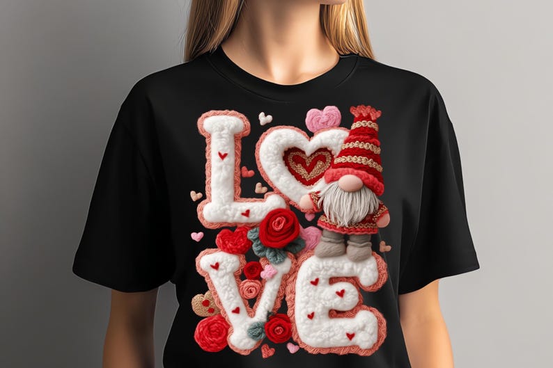 Love Gnome Valentine PNG | Plush LOVE Letters Clipart | Cute Gnome ...