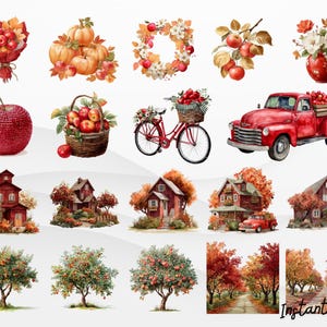 Apple Harvest Clipart – 65 Fall Apple Pngs for Crafts, Journals & Decor ...