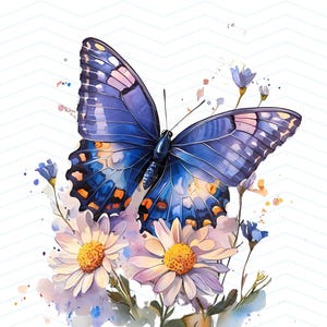 Cute Spring Butterflies Clipart - Watercolor Bundle PNG - Instant ...