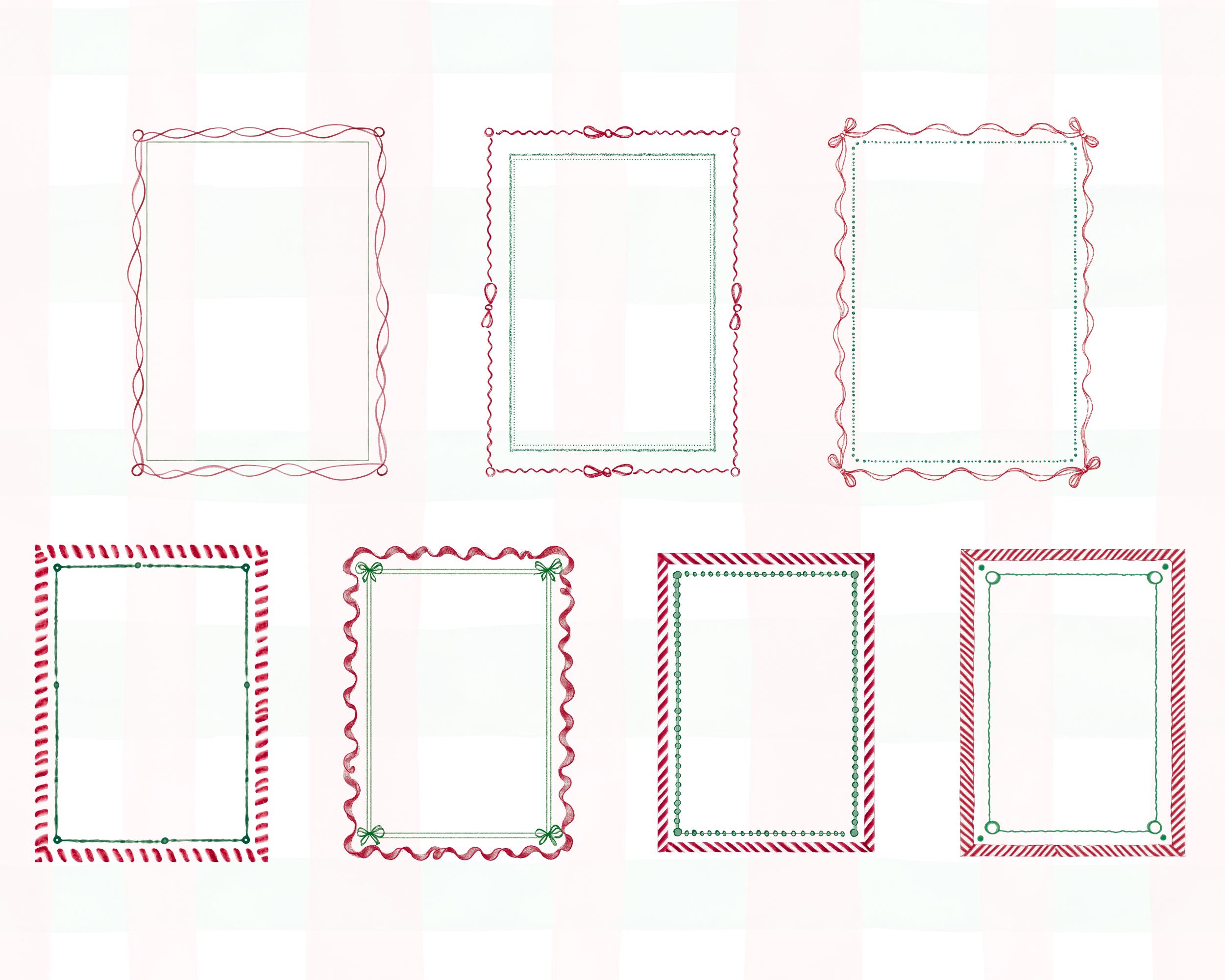 Christmas Frames Clipart Bundle | Red and Green Holiday Borders ...