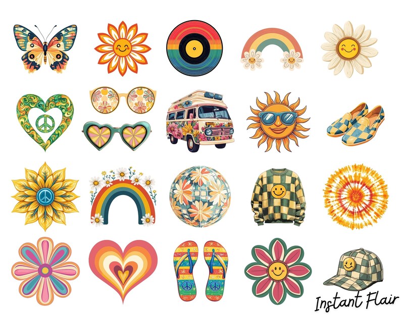 63 Boho Hippie Clipart – Transparent PNG – Commercial Use – Instant ...