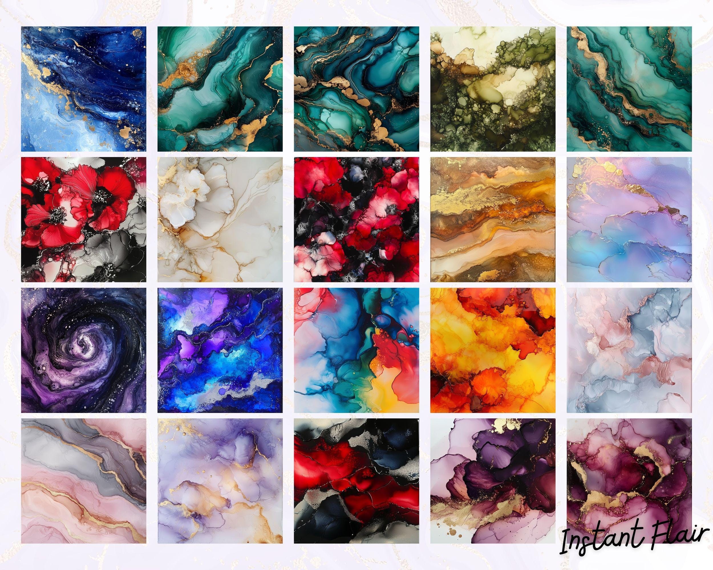 110 Alcohol Ink Backgrounds – High-resolution PNG – Abstract Ink ...