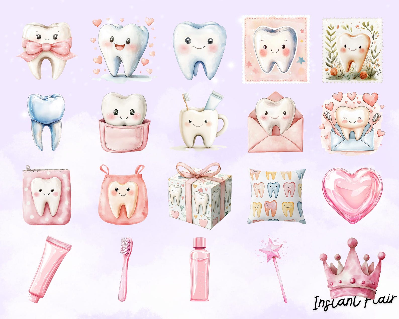 Watercolor Tooth Fairy Clipart, PNG Designs (digital Download) - Etsy