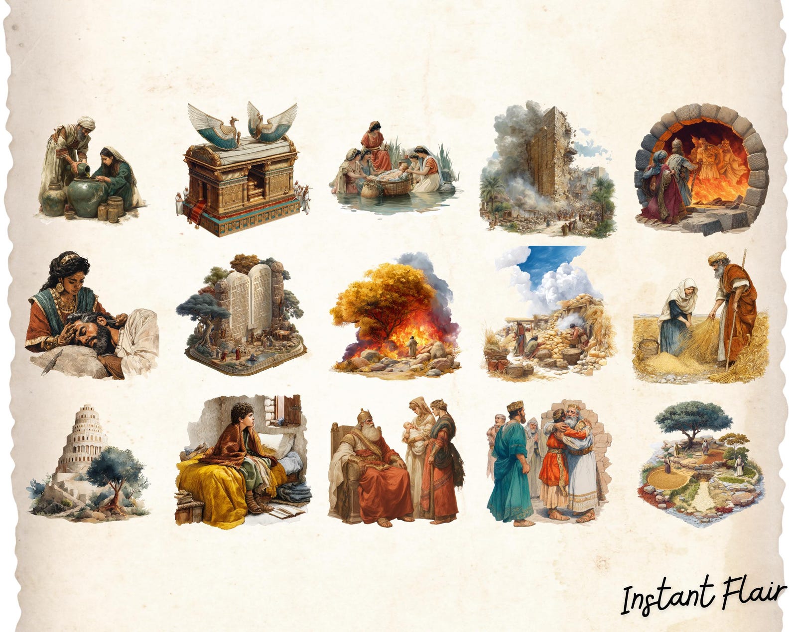75 Bible Story Clipart – Christian PNG Bundle for Kids Crafts, Lessons ...