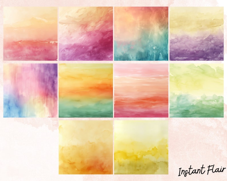 Watercolor Digital Paper: 20 Backgrounds for Collage, Junk Journals ...
