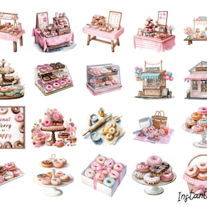 58 Donut Café Clipart – Sweet Pastry PNG Set for Bakery, Menus & Kids ...