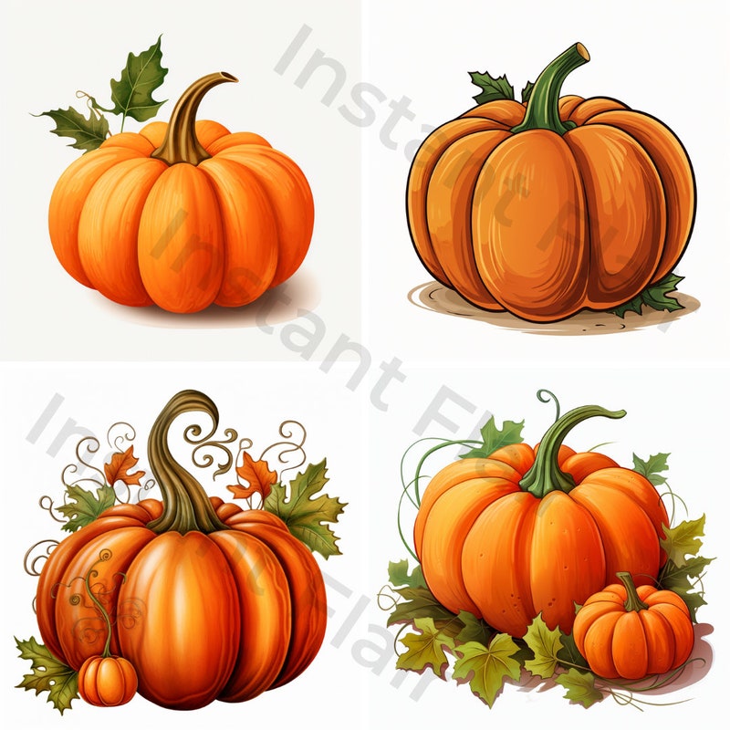 Pumpkin Pictures Clip Art - Etsy