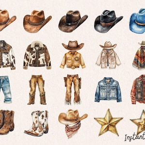 65 Little Cowboy Watercolor Clipart – Transparent PNG – Commercial Use ...
