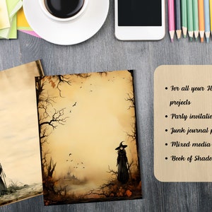 26 Witch Printable Stationery Writing Papers, Printable Letter, Note ...
