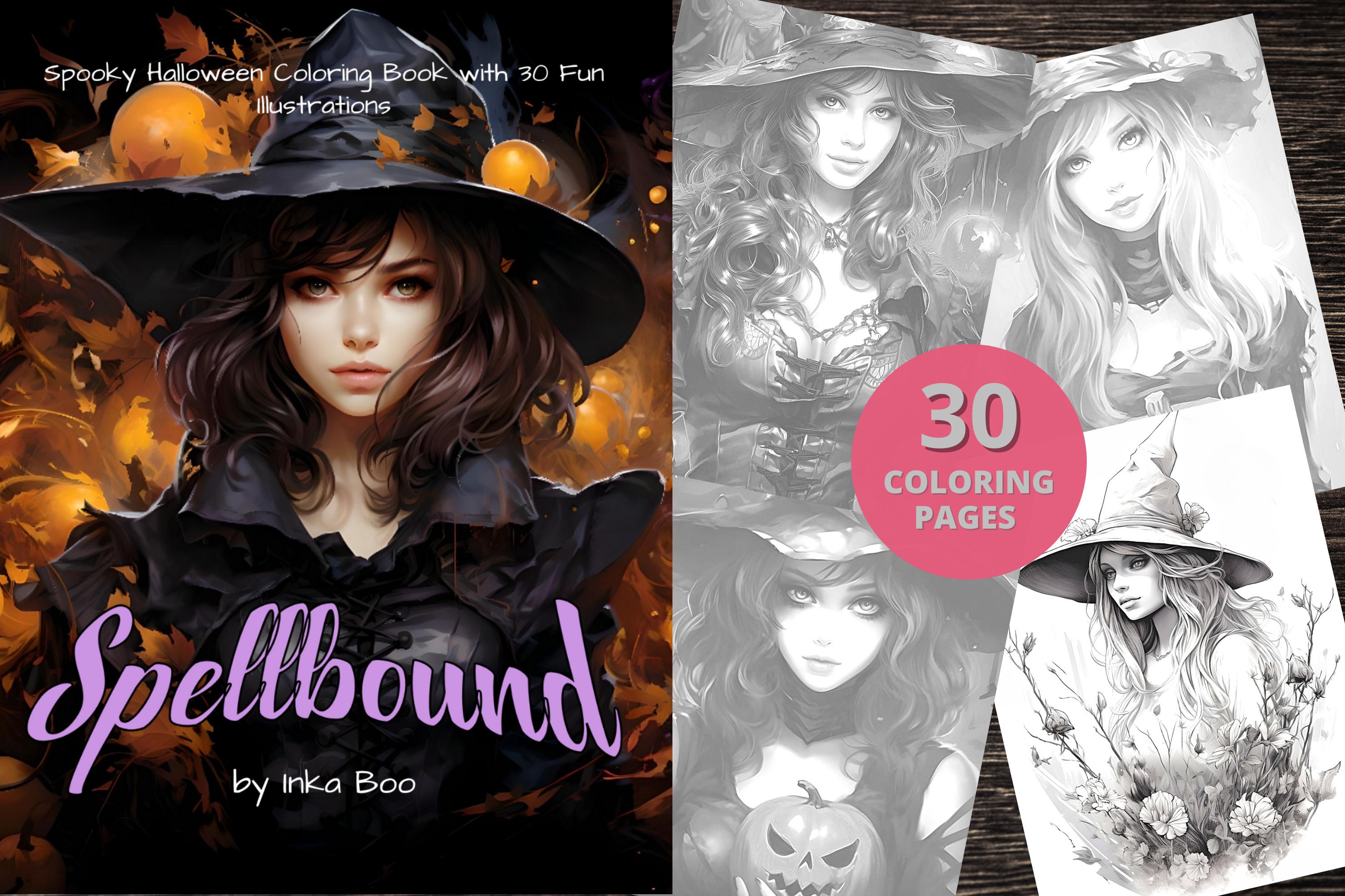 Spellbound Halloween Coloring Pages, Adult Coloring Pages, Instant ...