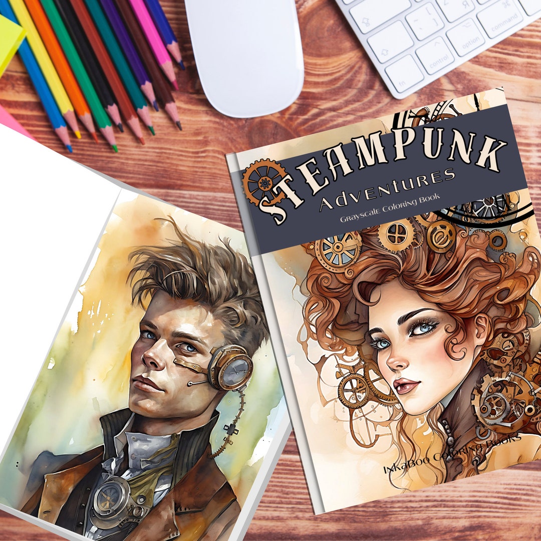Steampunk Adventures: Coloring the World of Machinery, Robots, and ...