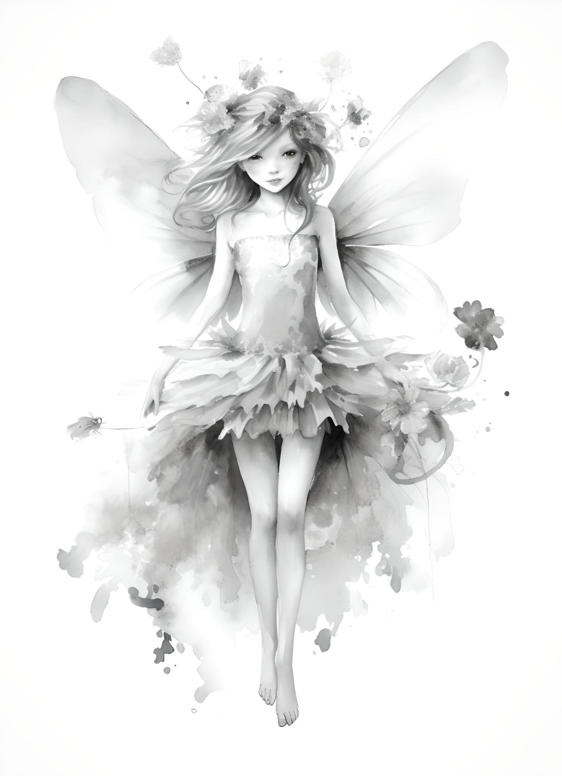 Flower Sprites: Terra Fae Garden Fairies Coloring Book for Relaxation ...
