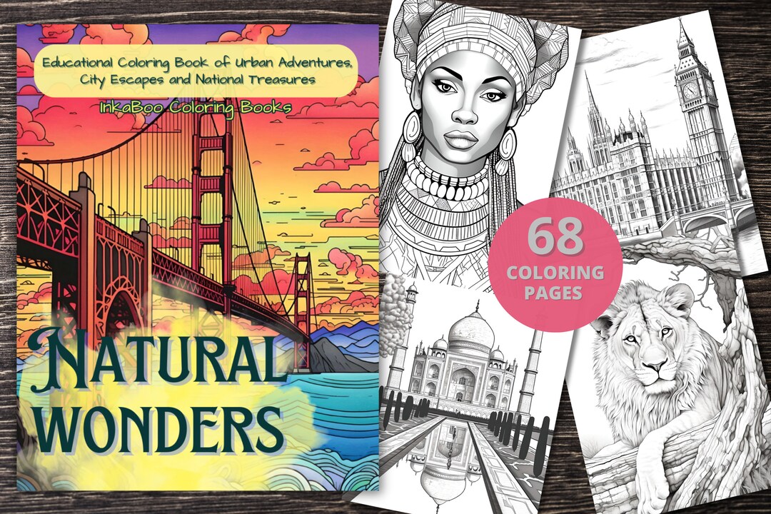 Natural Wonders: Educational Coloring Pages of Natural Monuments and ...
