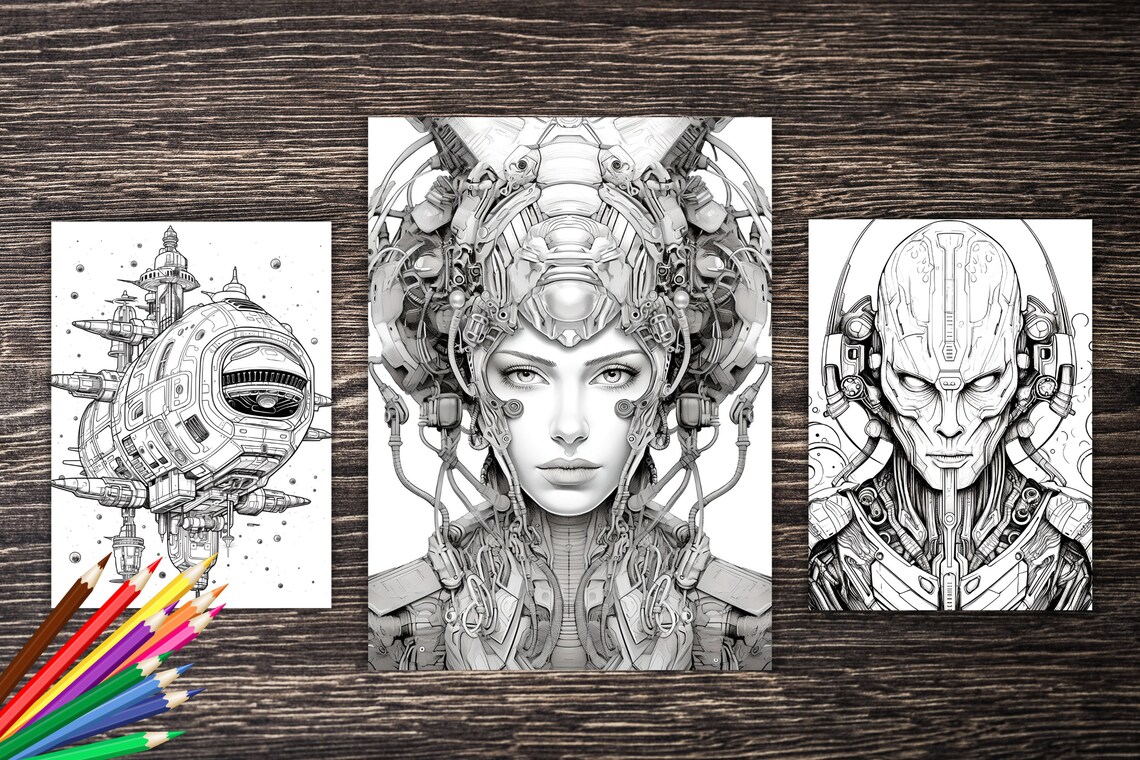 Cyborg Odyssey: Coloring Book of Robots, Cyborgs and Spaceships Unleash ...