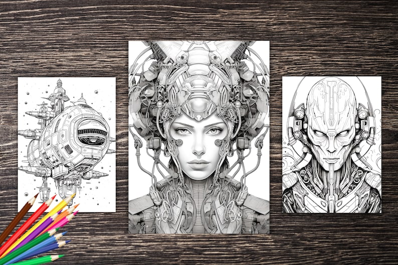 Cyborg Odyssey: Coloring Book of Robots, Cyborgs and Spaceships ...