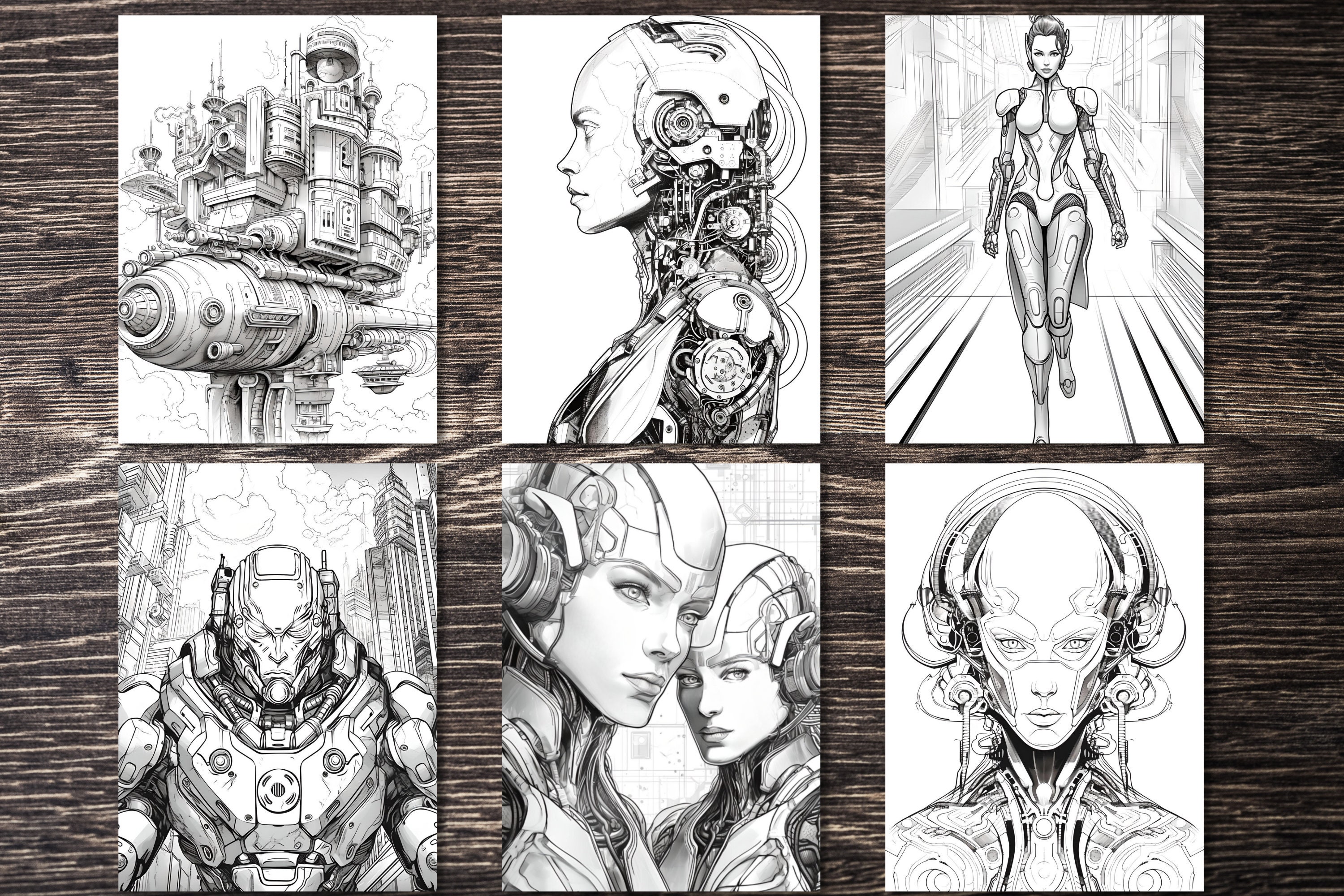 Cyborg Odyssey: Coloring Book of Robots, Cyborgs and Spaceships ...