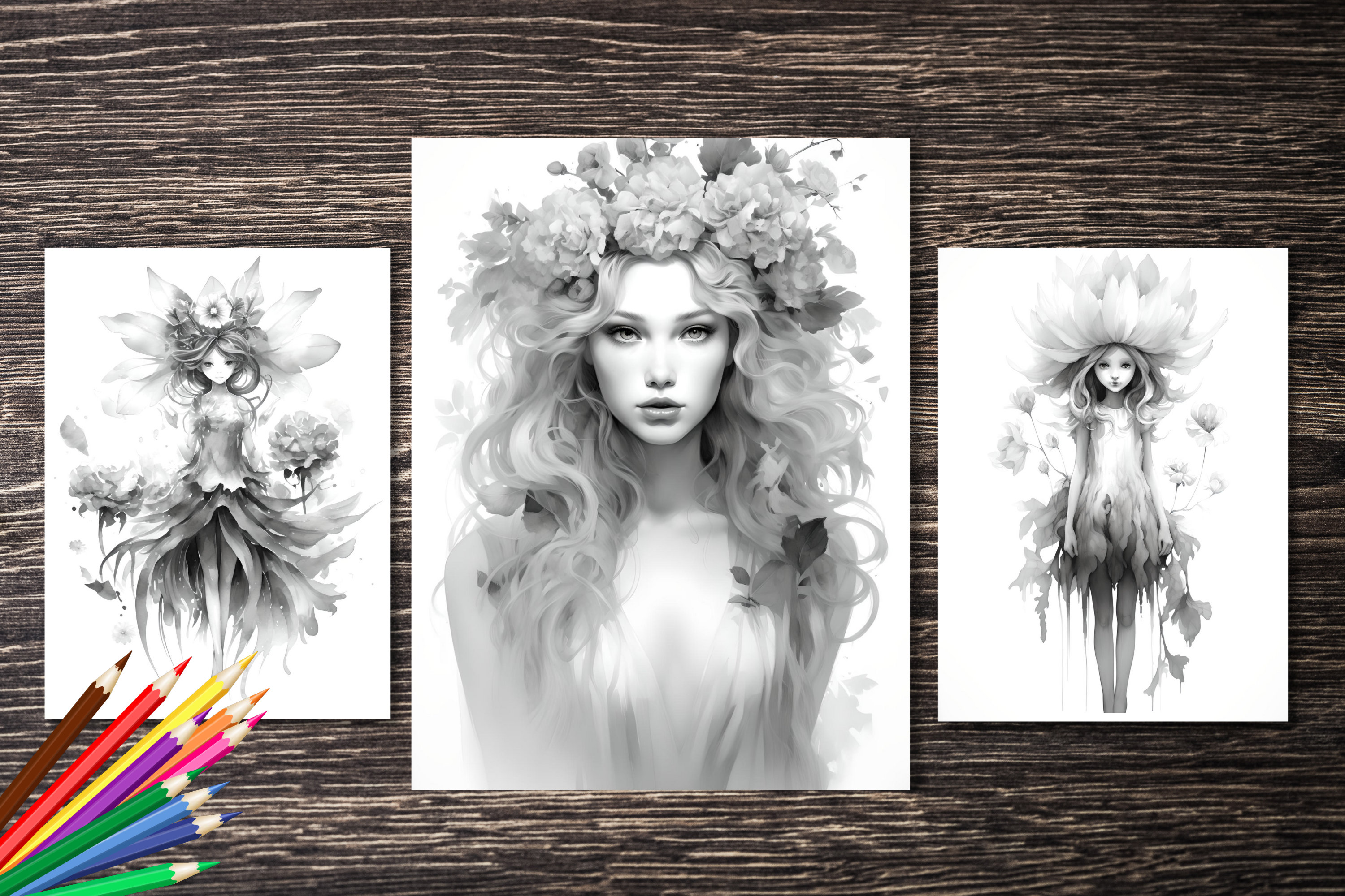 Flower Sprites: Terra Fae Garden Fairies Coloring Book for Relaxation ...