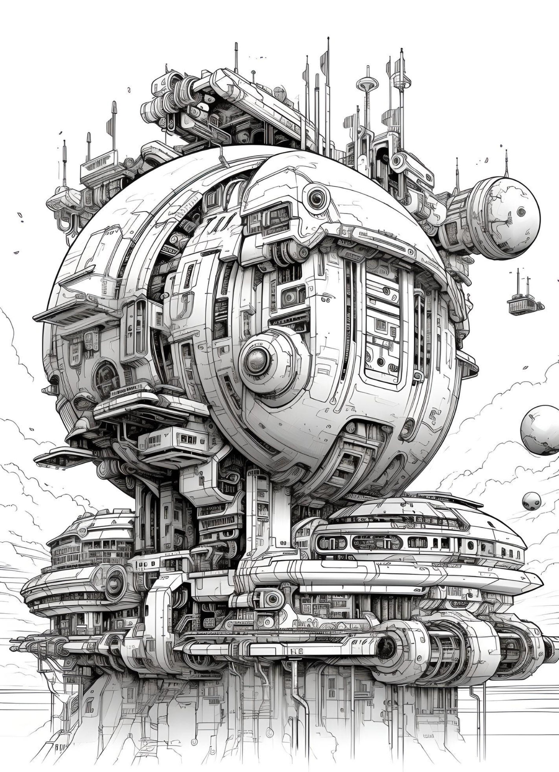 Cyborg Odyssey: Coloring Book of Robots, Cyborgs and Spaceships ...