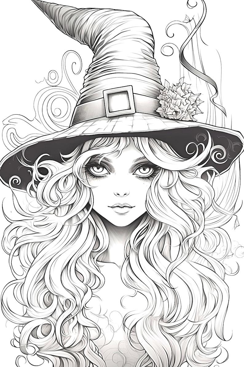 Spellbound Halloween Coloring Pages, Adult Coloring Pages, Instant ...