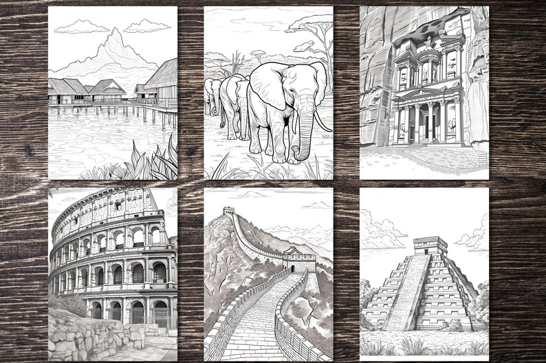Natural Wonders: Educational Coloring Pages of Natural Monuments and ...