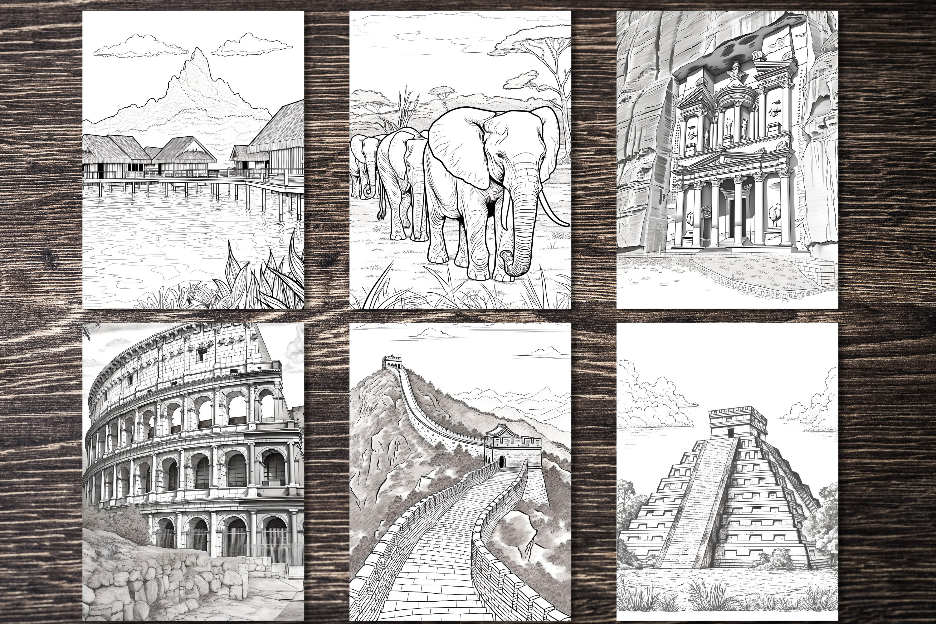 Natural Wonders: Educational Coloring Pages of Natural Monuments and ...